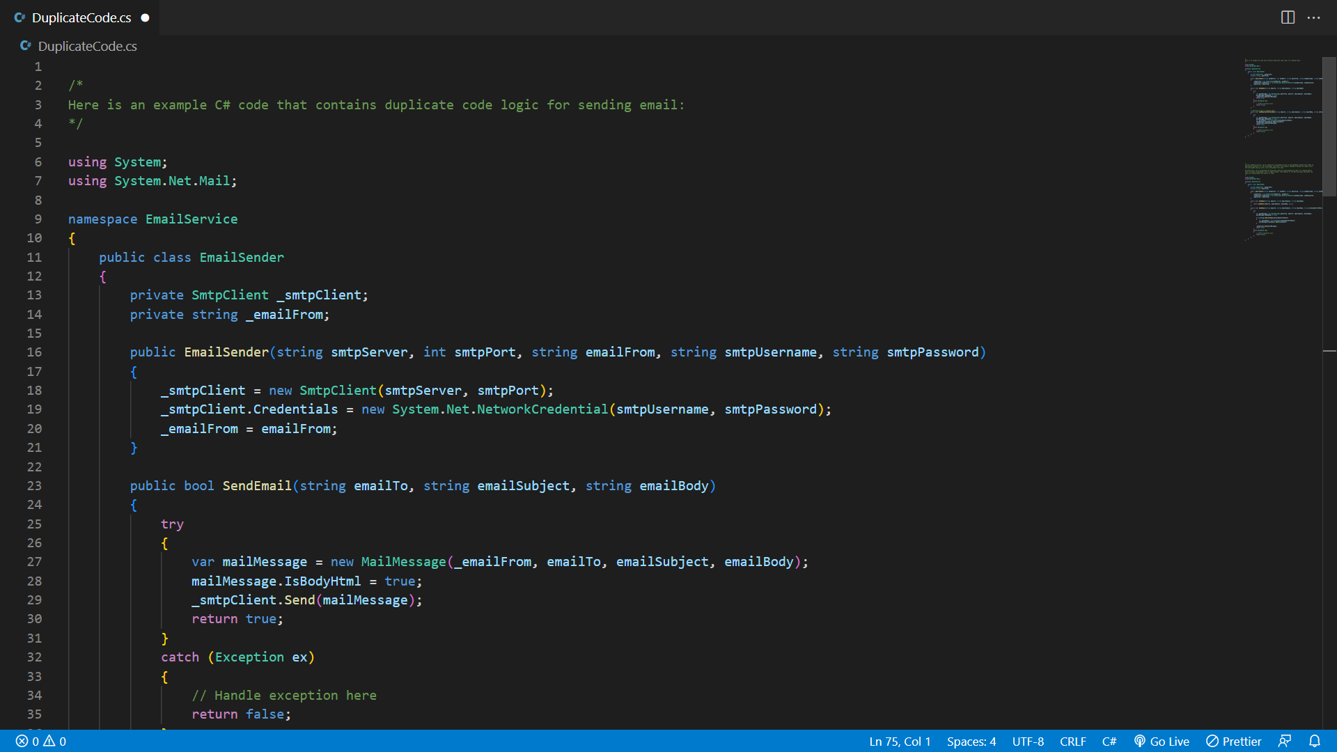 Code Smell Duplicate Code